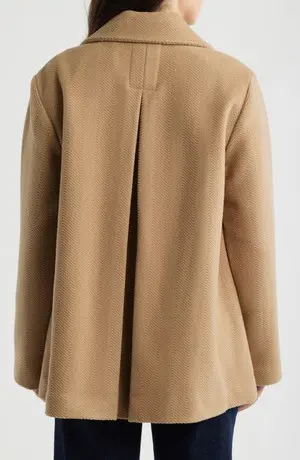 Eileen Fisher Herringbone Wool Swing Coat