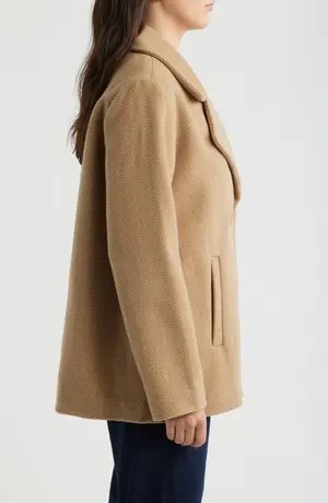 Eileen Fisher Herringbone Wool Swing Coat