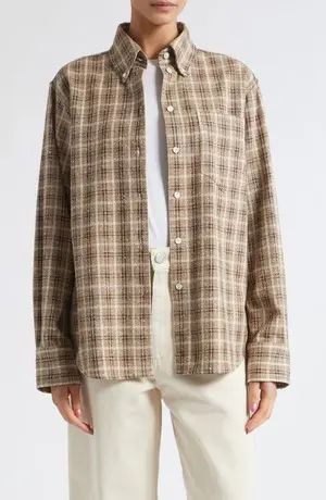 RÓHE Checked Bouclé Cotton Blend Button-down Shirt - Boucle Check