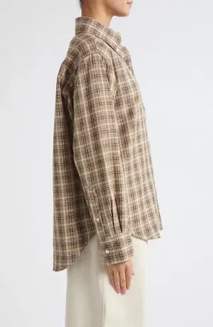 RÓHE Checked Bouclé Cotton Blend Button-down Shirt