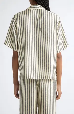Versace Meandros Silk Twill Camp Shirt