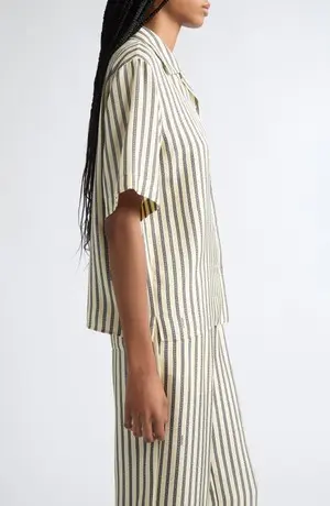 Versace Meandros Silk Twill Camp Shirt