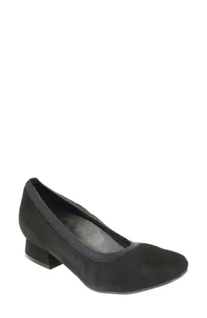 DAVID TATE Fab Square Toe Pump Black Suede