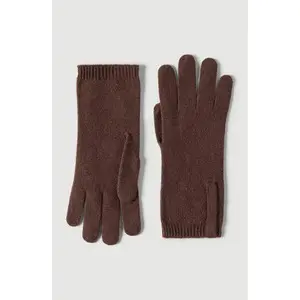 Brunello Cucinelli Cashmere Knit Gloves With Monili Embellishment - Brown