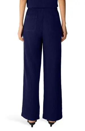 Eileen Fisher Crinkled Stretch Organic Cotton Drawstring Pants - Infinity