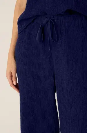 Eileen Fisher Crinkled Stretch Organic Cotton Drawstring Pants - Infinity