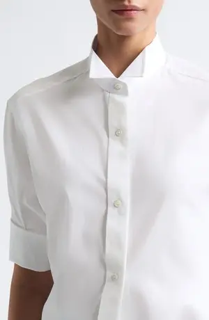 MAISON MARGIELA Short Sleeve Cotton Poplin Shirt