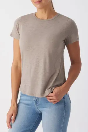 FRANNE GOLDE Icon Slub Jersey Crew Neck T-shirt - Sand