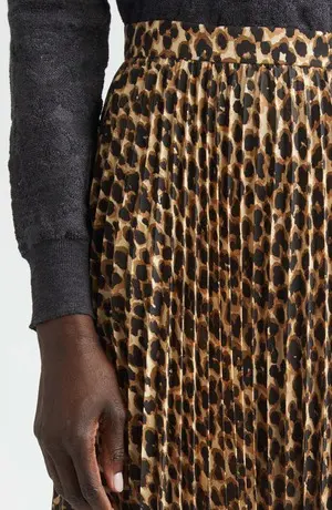 Etro Mixed Print Pleated Midi Skirt