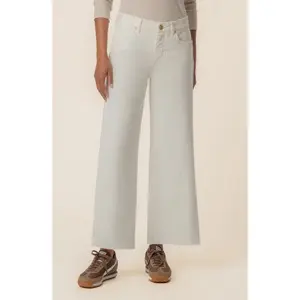 Kut From The Kloth Meg High Waist Raw Hem Wide Leg Jeans - Ecru