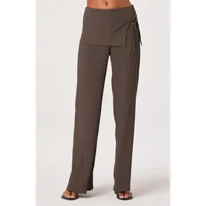 Astr The Label Kyara Tie Waist Straight Leg Pants - Truffle