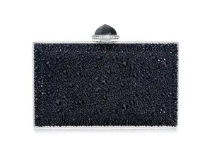 Judith Leiber Skylar Clutch - Silver Jet