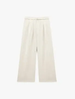 Koton Linen Blend Straight Wide Leg Pants