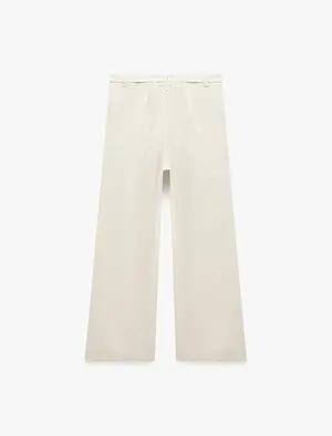 Koton Linen Blend Straight Wide Leg Pants
