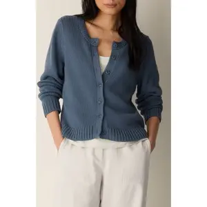 Eileen Fisher Organic Cotton Crewneck Cardigan - Coldspring