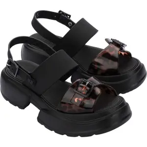 Melissa Push Slingback Platform Sandal - Black/tortoise