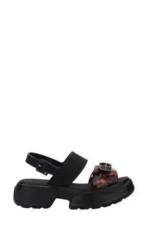 Melissa Push Slingback Platform Sandal - Black/tortoise