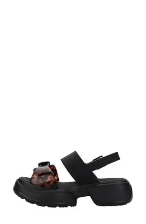 Melissa Push Slingback Platform Sandal - Black/tortoise