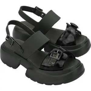 Melissa Push Slingback Platform Sandal Green/turtle