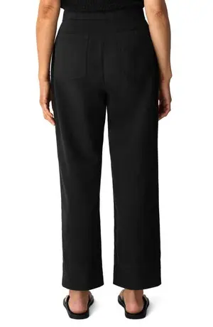 Eileen Fisher Organic Cotton Straight Ankle Pants - Black