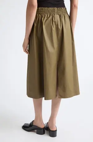 MAISON MARGIELA Stretch Cotton Cargo Midi Skirt