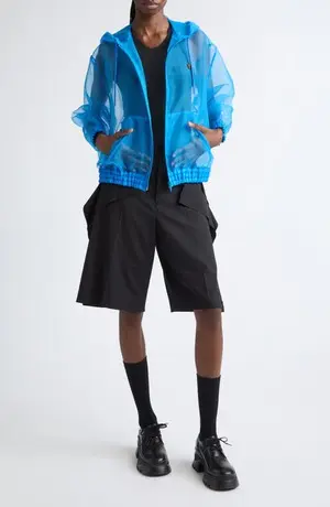 Undercover Organza Hoodie With Drawstring And Elasticated Cuffs