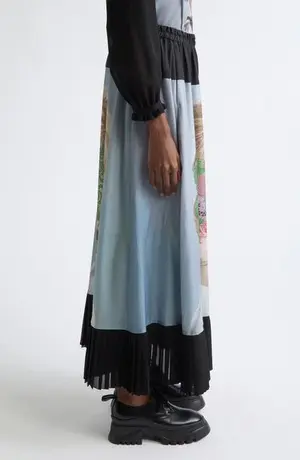 Undercover Printed Cotton Blend Skirt