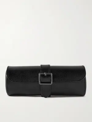 Wolf British Racing Pebble-grain Leather Watch Roll