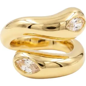 THE M JEWELERS The M Jeweler Twisted Stone Pinky Ring - Gold/clear