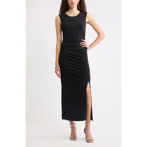 Chelsea28 Side Ruched Maxi Dress Black