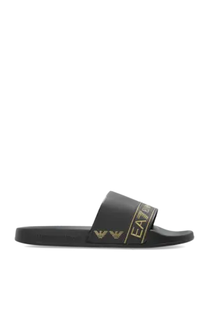 EA7 Rubber Flip-flops With Logo - Black