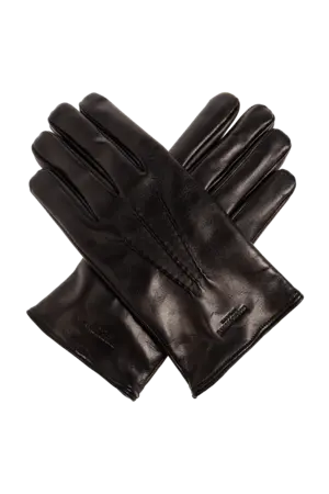 Giorgio Armani Leather Gloves - Black