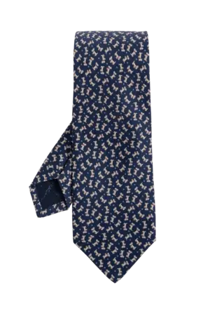 FERRAGAMO Silk Tie - Navy Blue