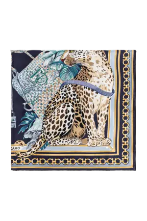 FERRAGAMO Silk Scarf With Print - Multicolour
