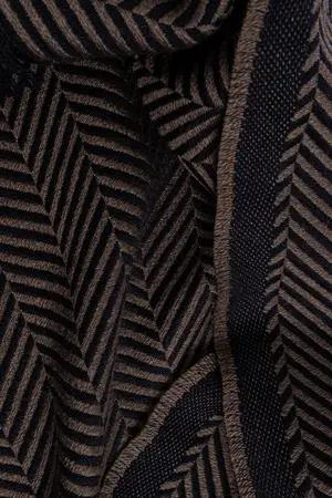 Giorgio Armani Wool Scarf With Herringbone Pattern