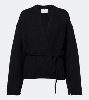 Extreme Cashmere N°384 Ginza Cashmere Wrap Cardigan - Black