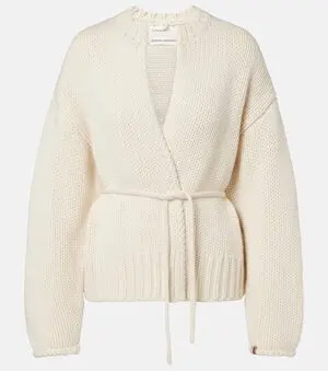 Extreme Cashmere N°384 Ginza Cashmere Wrap Cardigan - White