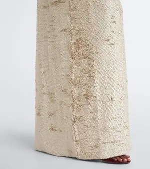 Coperni Draped Open-back Sequined Maxi Dress