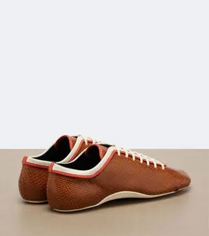Dries Van Noten Snake-effect Leather Sneakers