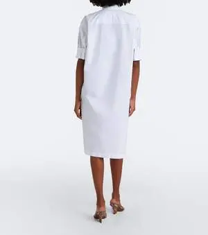 Dries Van Noten Embroidered Cotton Poplin Midi Dress