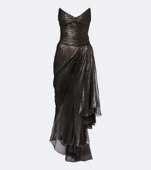 MARIA LUCIA HOHAN Heidi Metallic Silk Corset Gown