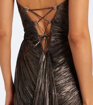 MARIA LUCIA HOHAN Heidi Metallic Silk Corset Gown