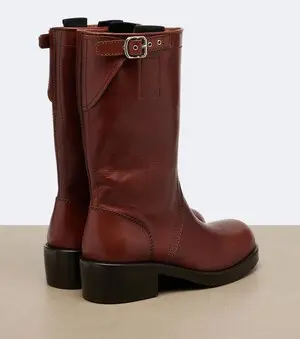 Dries Van Noten Leather Biker Boots