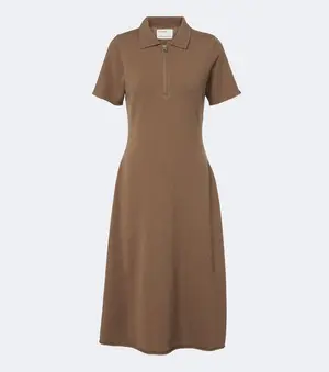 Extreme Cashmere N°497 Georgia Cashmere-blend Polo Dress - Brown