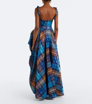 VIVIENNE WESTWOOD Draped Plaid Maxi Dress