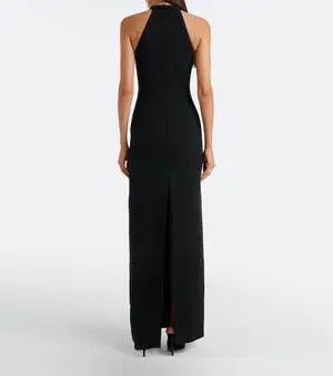 David Koma Embellished Halterneck Cady Gown