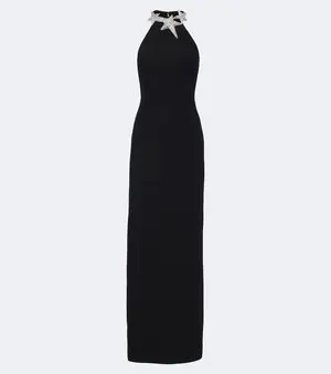 David Koma Embellished Halterneck Gown - Black