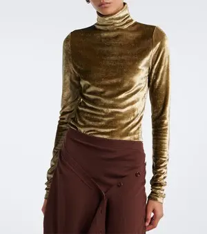 LEMAIRE Velvet High Neck Top