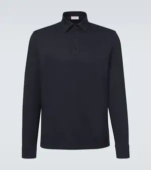 Agnona Cotton And Silk Polo Shirt - Blue