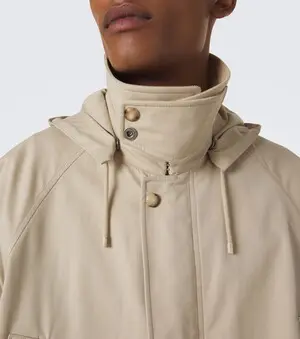 Ralph Lauren Purple Label Hooded Cotton Twill Coat